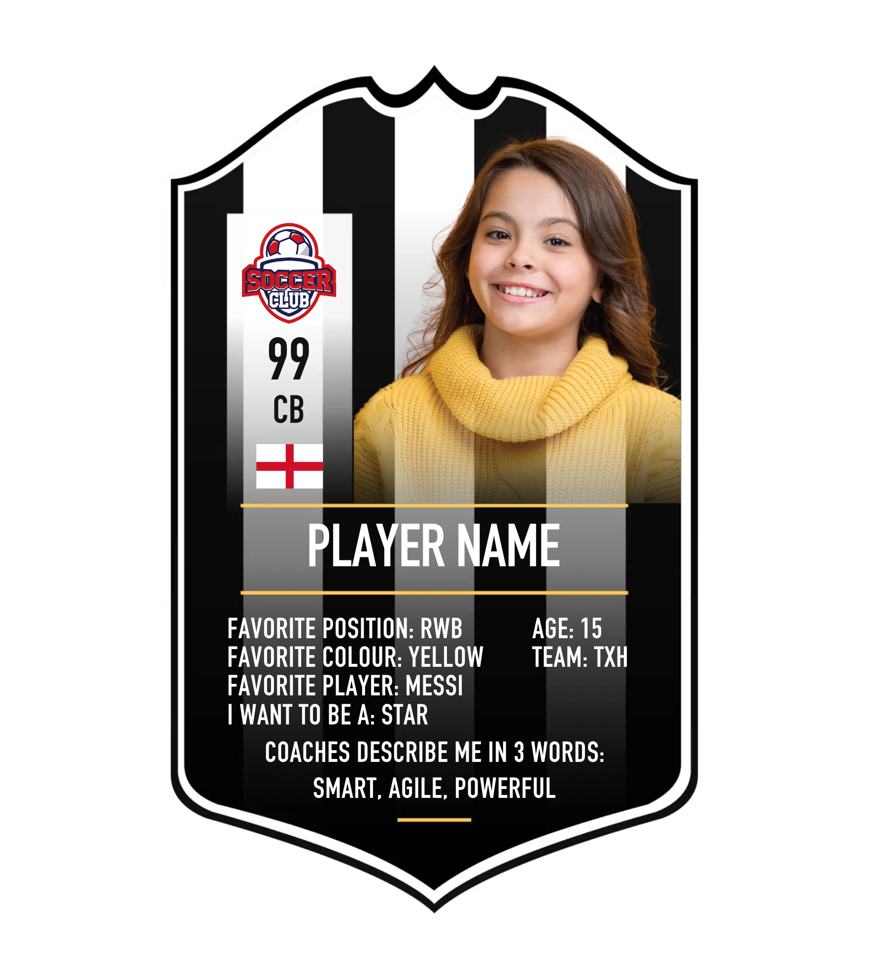 Personalised Presentation Stats Card - Black and White – Kids Merch