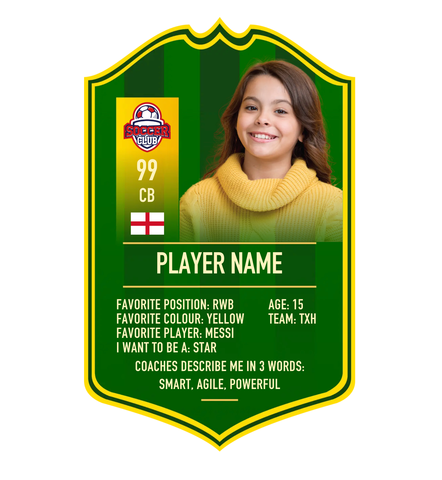 Personalised Presentation Stats Card - Green – Kids Merch