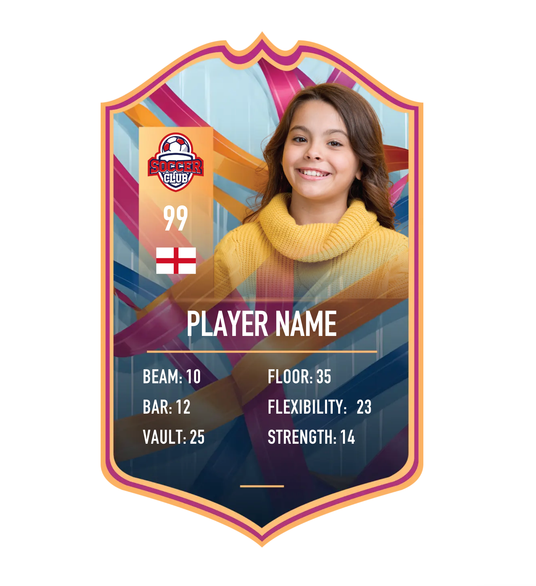 Personalised Gymnastics Stats Card - Gold – Kids Merch